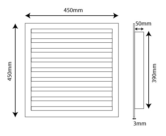 Metal Builder Vent No Spigot 450mm