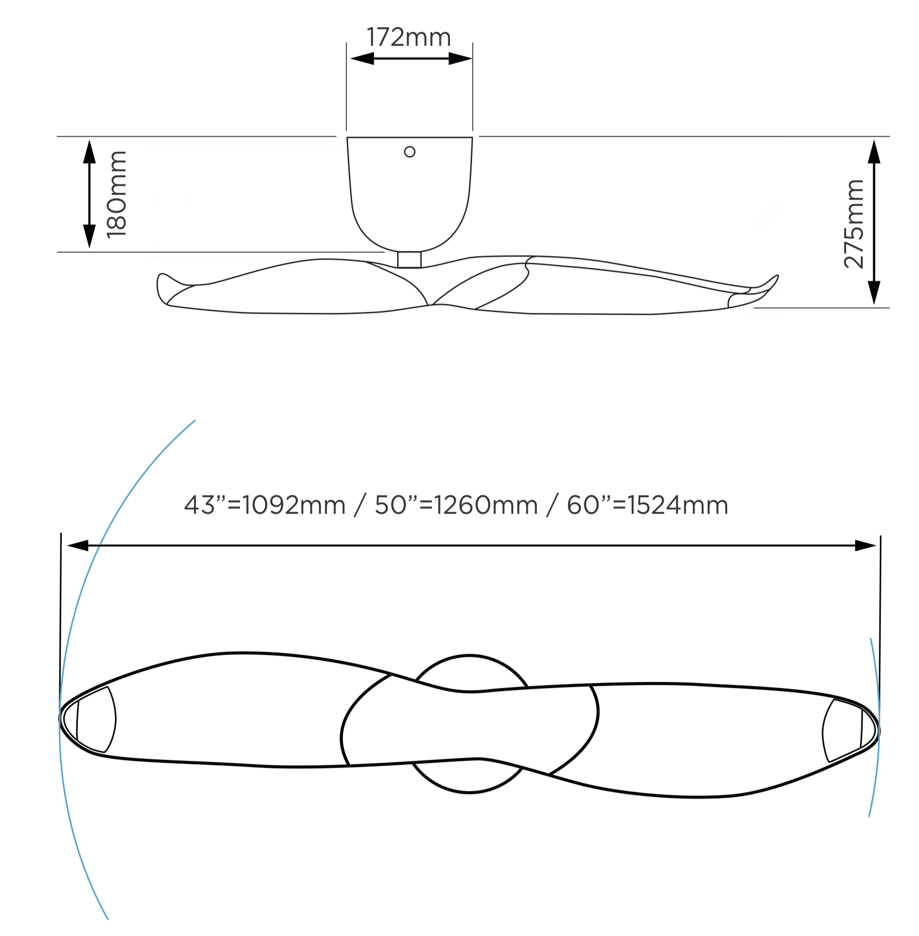 Aeratron AE2 Plus DC Ceiling Fan With Remote - White 50"