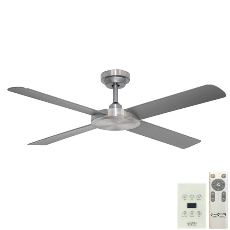 Hunter Pacific Pinnacle 2 DC Ceiling Fan 52 inch. Brushed Aluminium ...