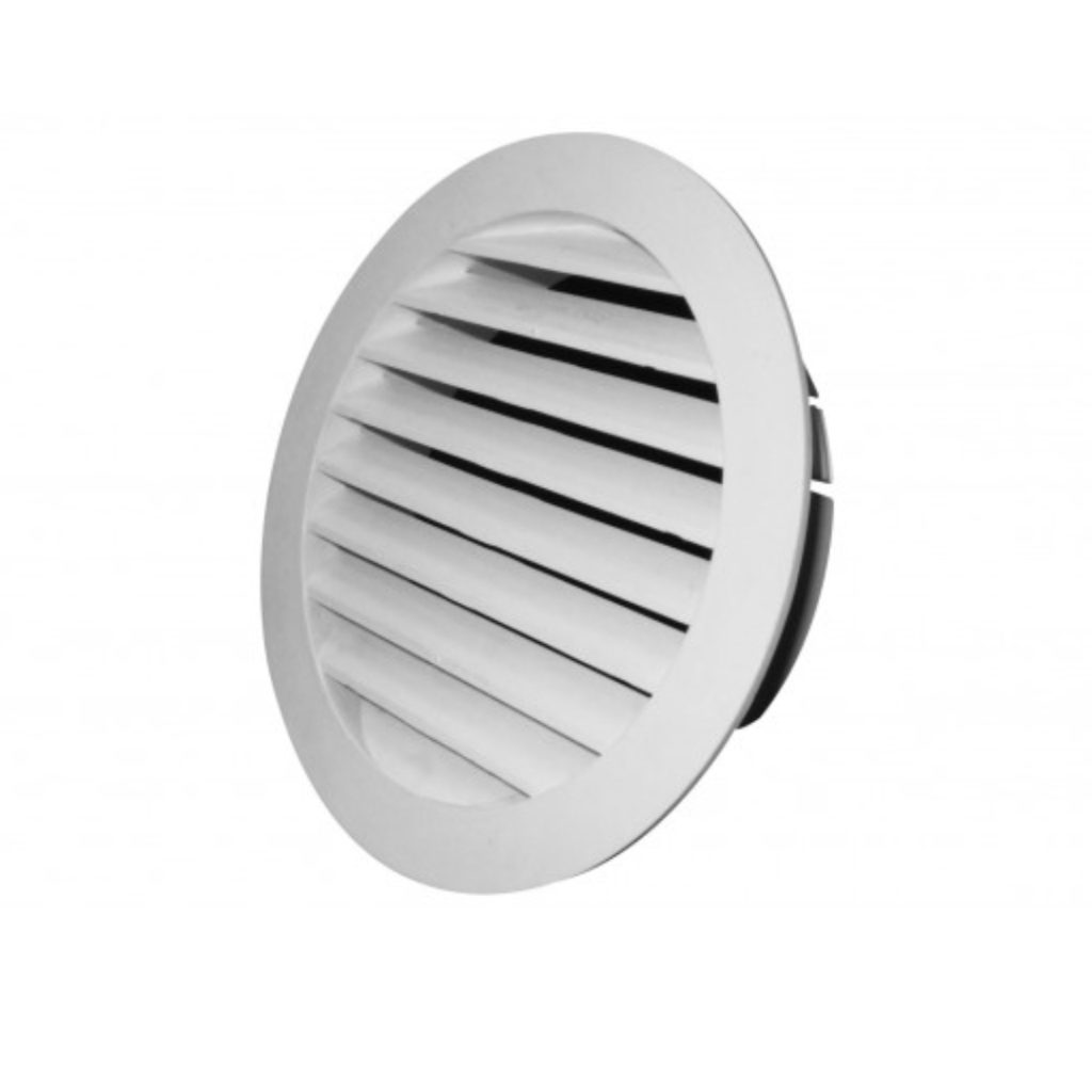 Manrose Round Fixed Louvre 100mm White Grille | Universal Fans
