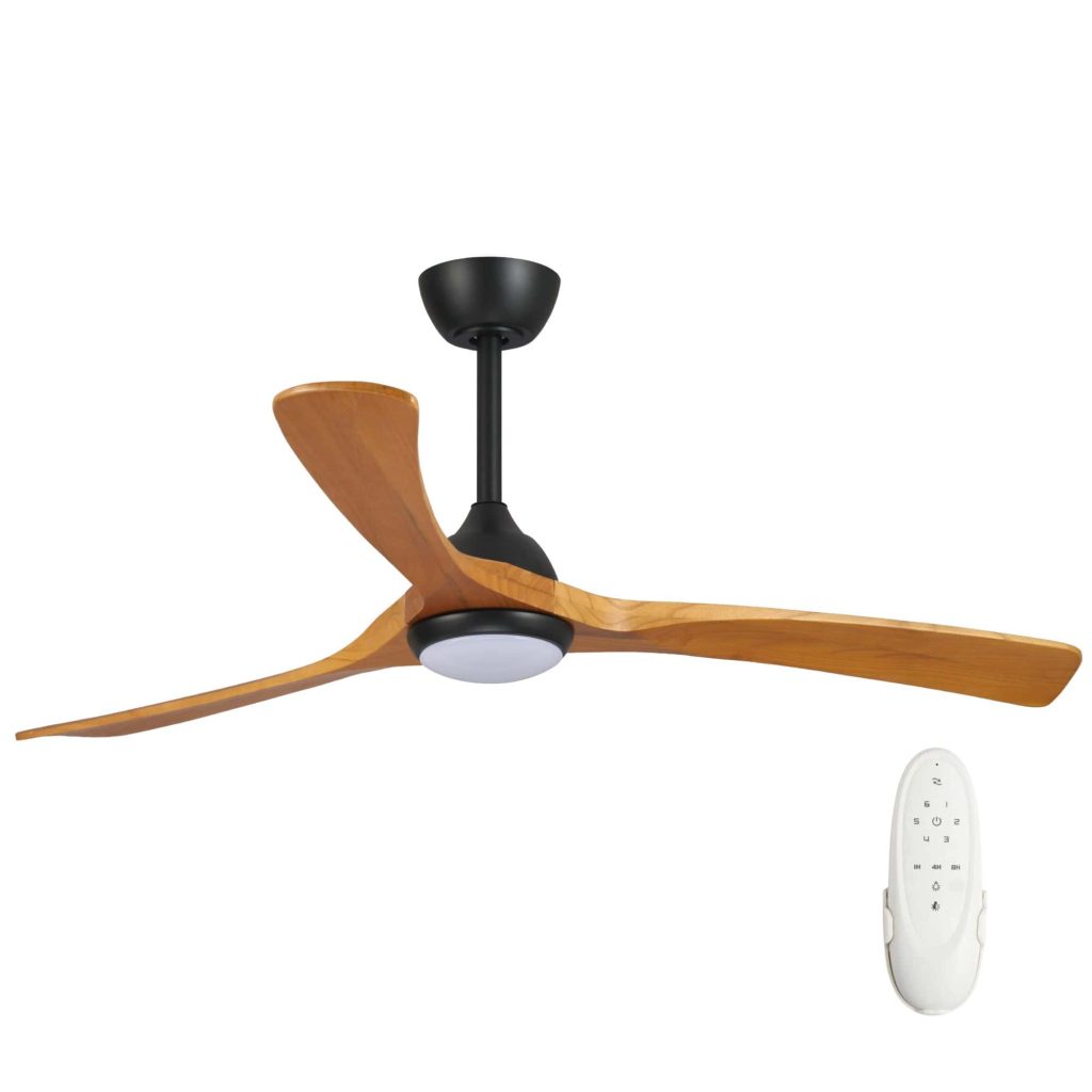 Fanco Sanctuary DC Ceiling Fan 52" with LED Light. Black /Teak ...