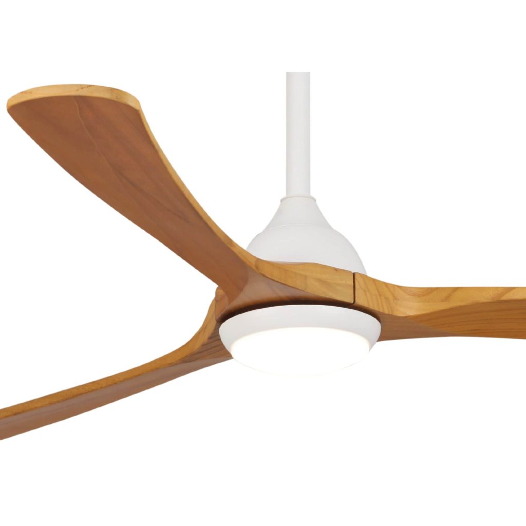 Fanco Sanctuary DC Ceiling Fan 52" with LED Light - White with Teak