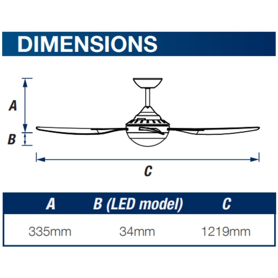 Harmony II Ceiling Fan with LED Light Black 48" | Universal Fans