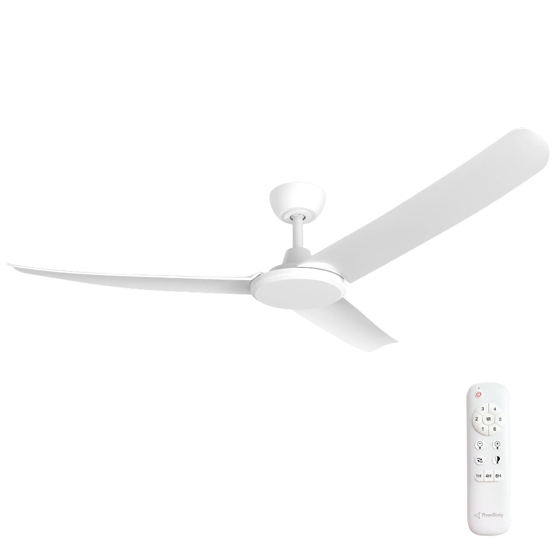Three Sixty Flatjet 345 DC Ceiling Fan 56 inch. White | Universal Fans