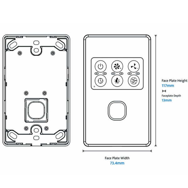 Calibo CloudFan DC 6-Speed Wall Control with Isolation Switch ...