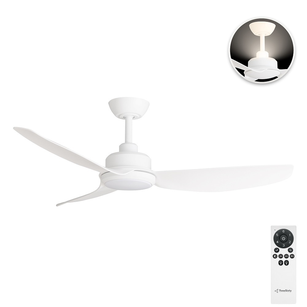 Three Sixty Trinity DC Ceiling Fan 48" w/ LED Light & Uplight - Matte ...