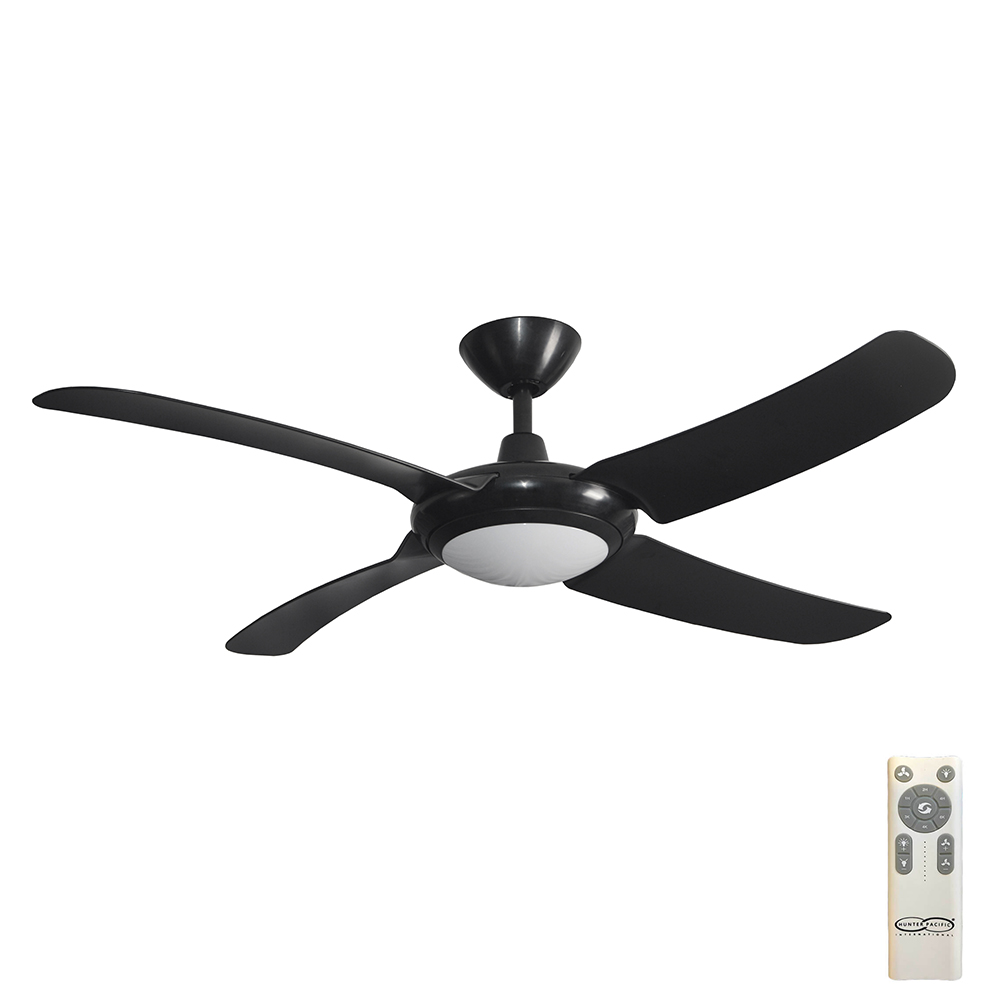 Hunter Pacific Icon DC Ceiling Fan 54 inch with LED Light. Black ...